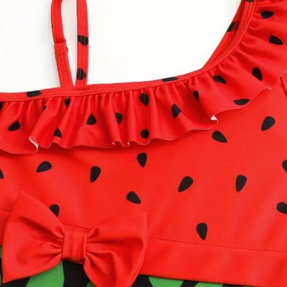 Swim | Watermelon Girls Ruffle Swimsuit Bathing Suit | Poshmark